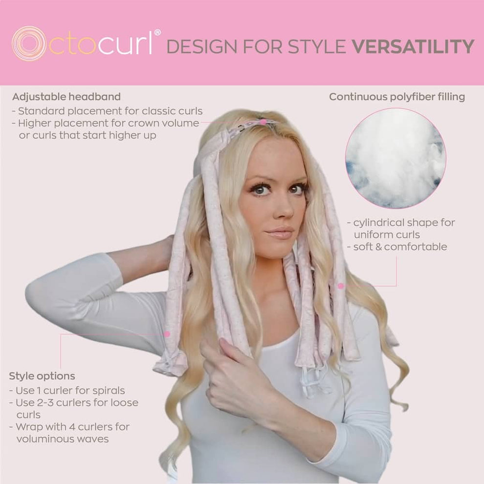 ORIGINAL OCTOCURL - COTTON POPLIN - Heatless Curler Headband – Octocurl ...